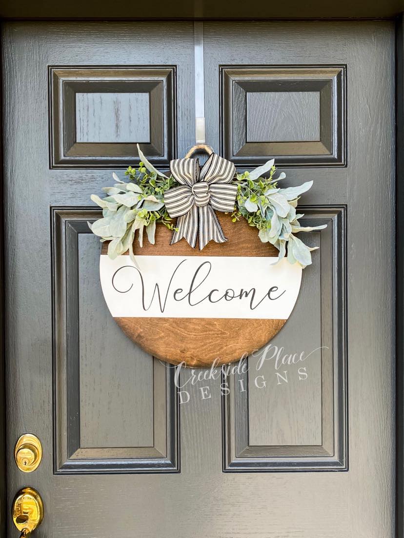 Door Hanger, Welcome, Door Decor, Wall Decor, Farmhouse, 18 ...