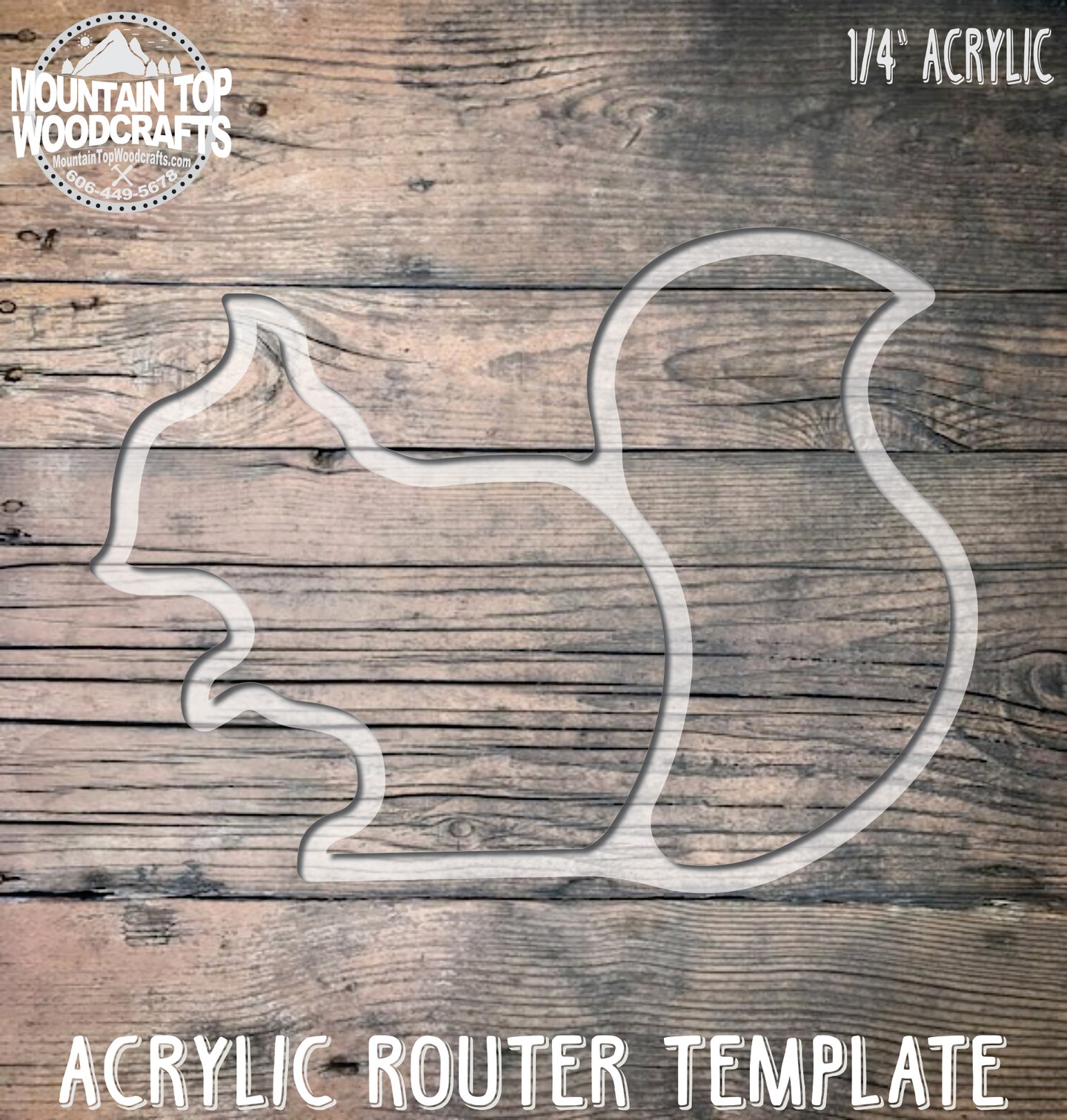 Squirrel Plate Tray ~ Acrylic Inlay Wood Router Template Stencil ...