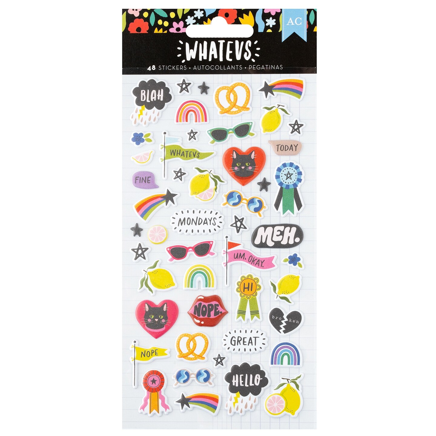 American Crafts Whatevs Puffy Stickers 48/Pkg-Icons | Michaels