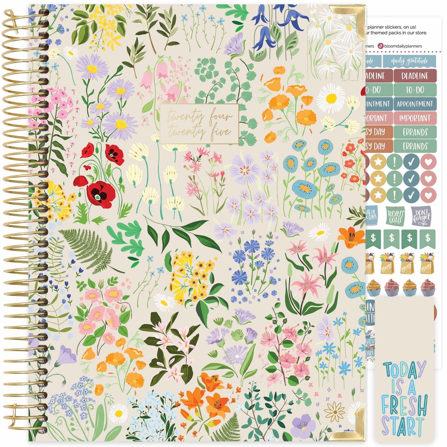 bloom daily planners 2024-25 Hard Cover Planner, 8.5" x 11", Garden Party, Beige | Michaels