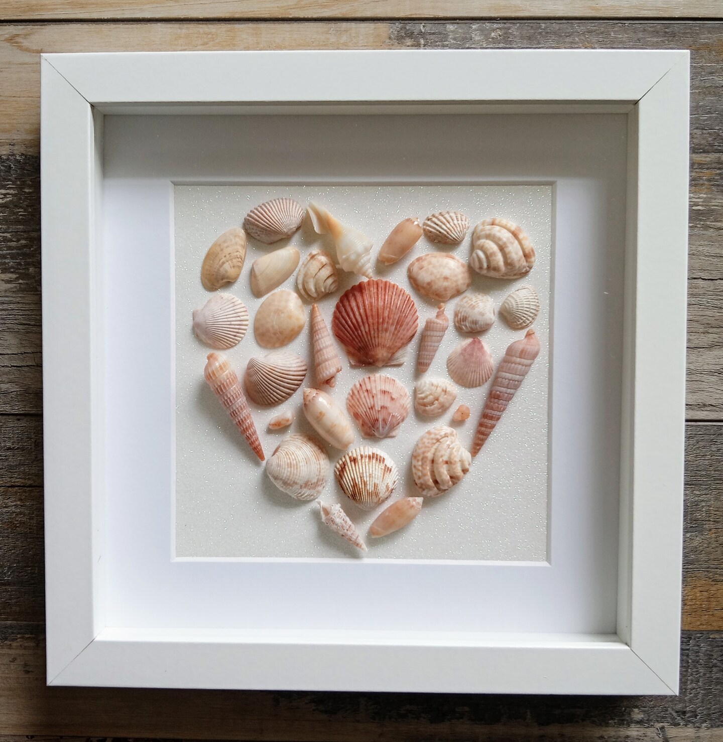 8x8 Shadow Box Framed Seashell Heart Art | MakerPlace by Michaels