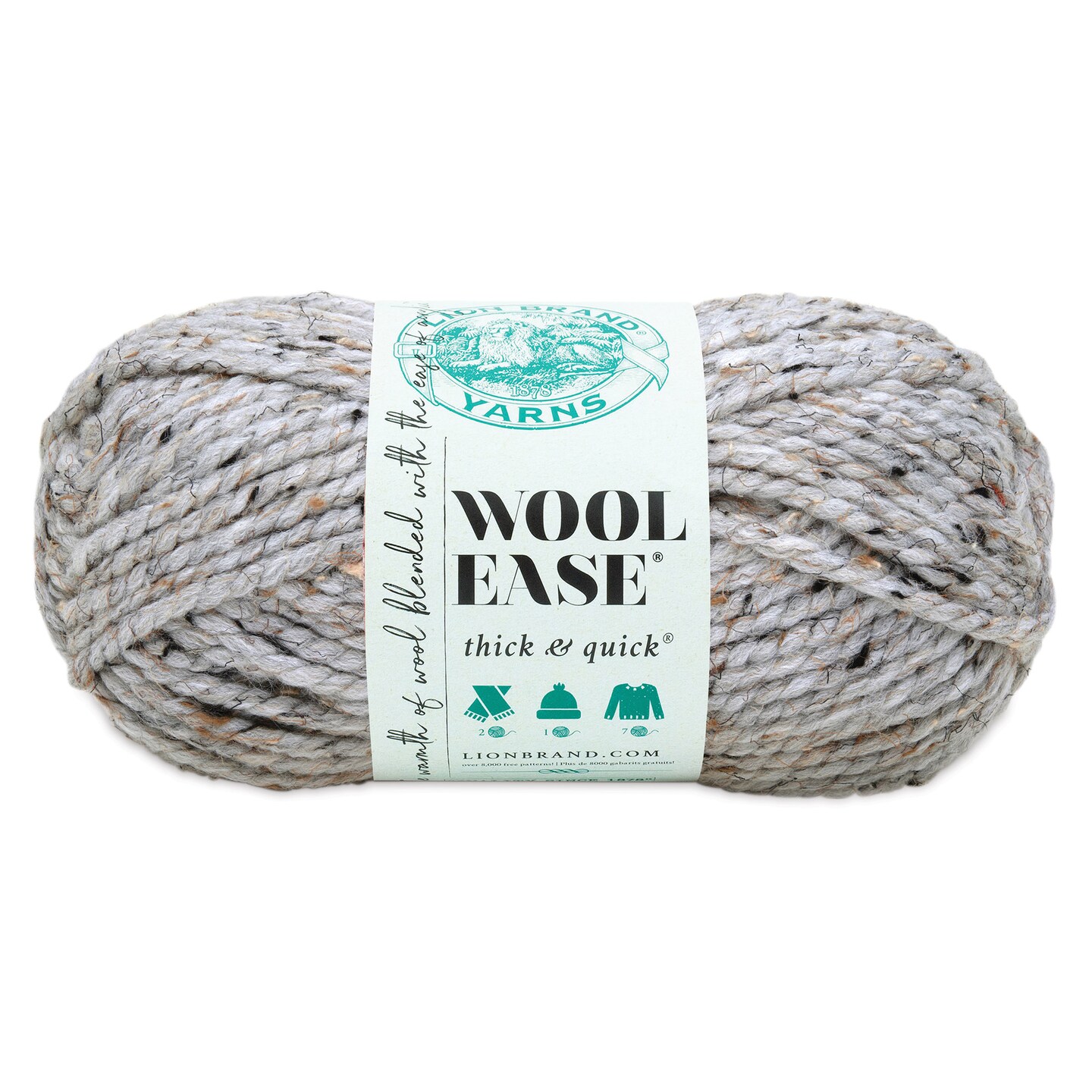 Lion Brand Wool Ease Thick & Quick Yarn - Grey Marble, 106 yds | Michaels