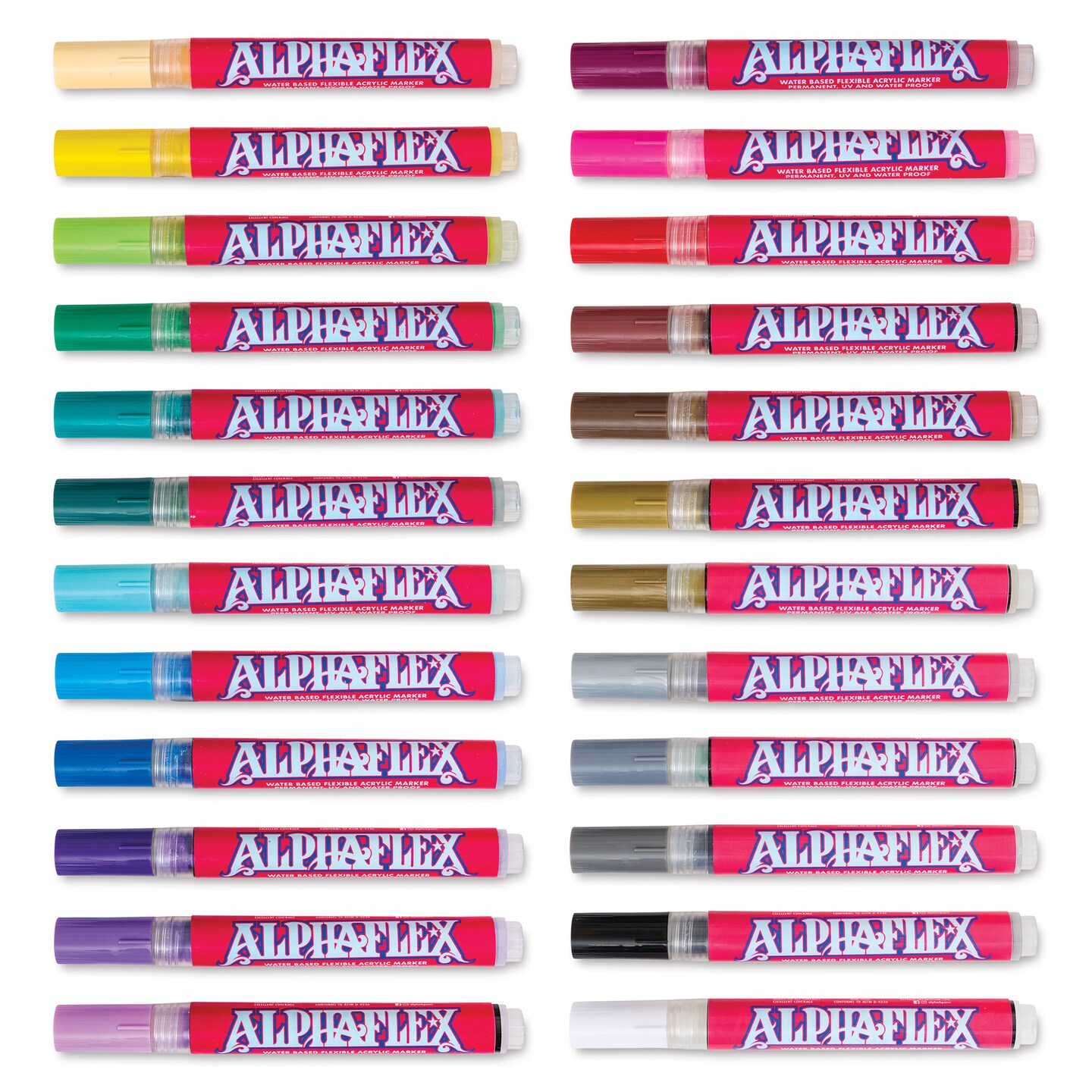 Alpha6 AlphaFlex Textile and Leather Paint Markers - Assorted Colors, 4 ...