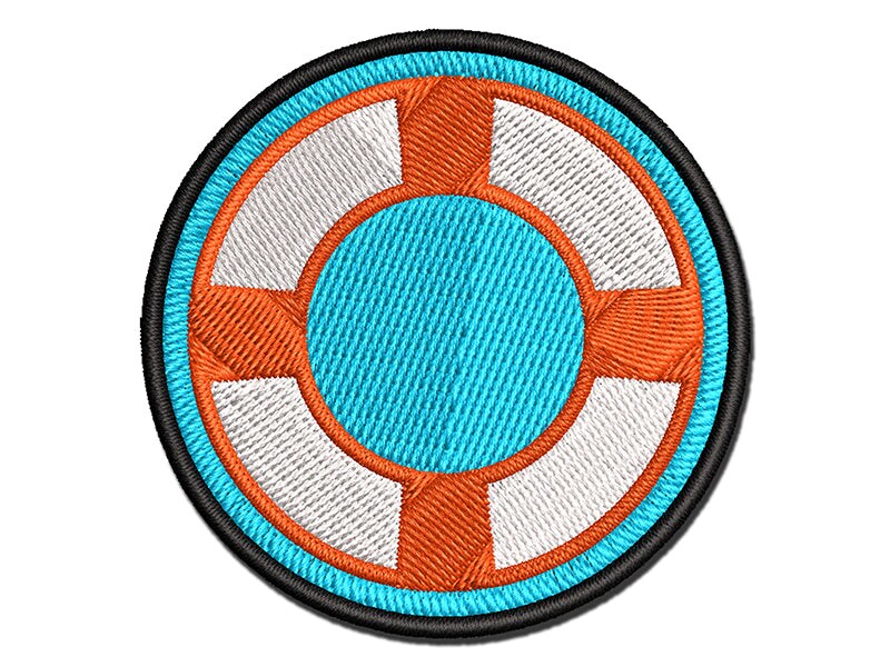 Nautical Lifesaver Multi-Color Embroidered Iron-On or Hook & Loop Patch ...