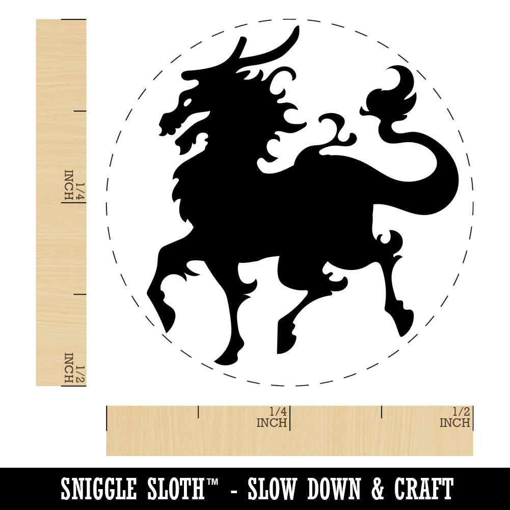 Kirin Qilin Mythical Asian Dragon Horses Self-Inking Rubber Stamp Ink ...