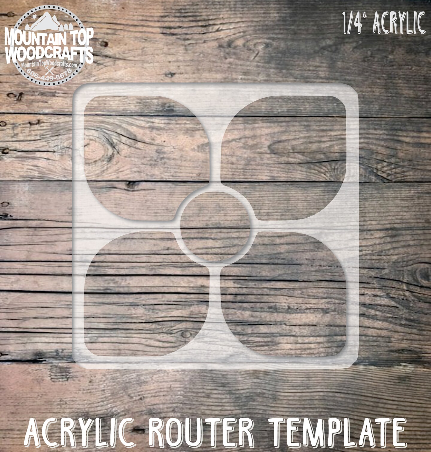 Flower Square Tray ~ Acrylic Inlay Wood Router Template Stencil ...