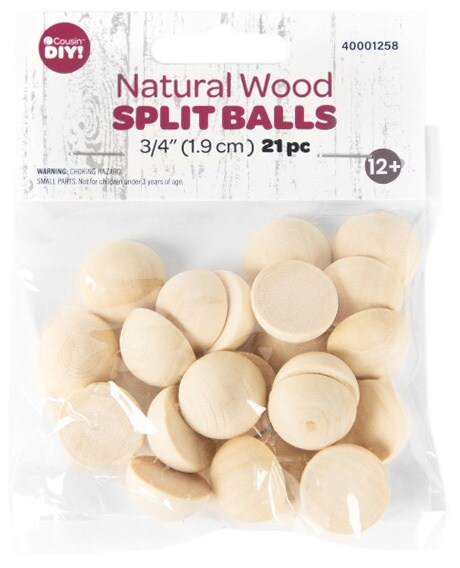 CousinDIY Unfinished Wood Split Ball 21/Pkg | Michaels