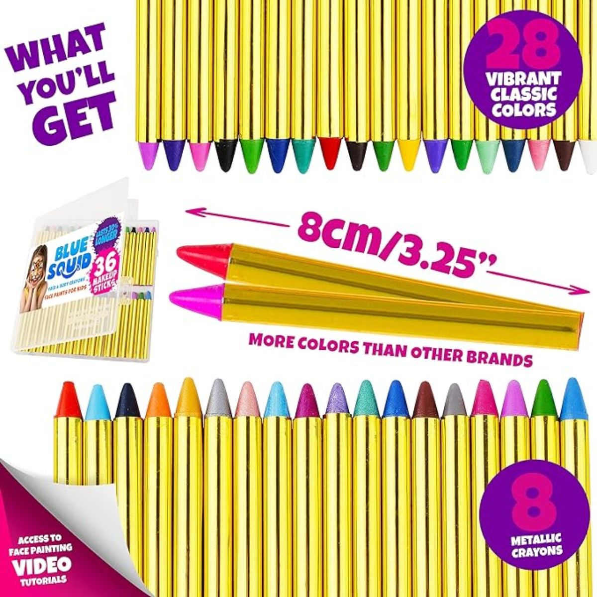 36 Pieces Face Paint Crayons for Kids Safe for Sensitive Skin | Michaels