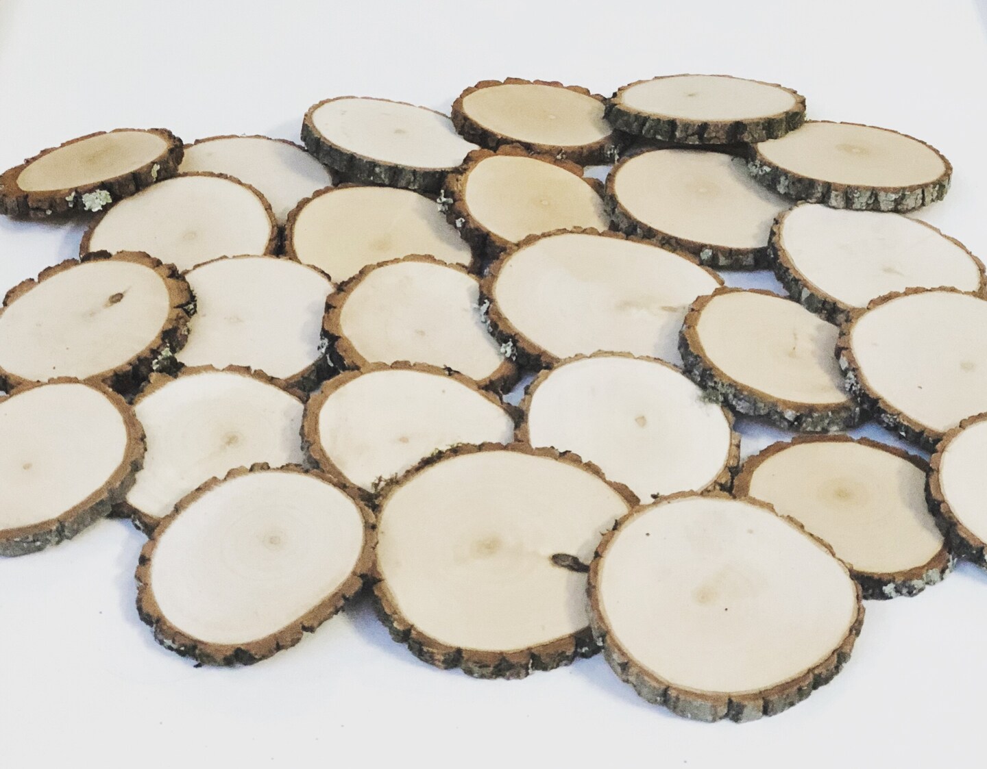 25 3-4" Rustic Wood Slices, Natural Tree Slice, Rustic Wedding Decor ...