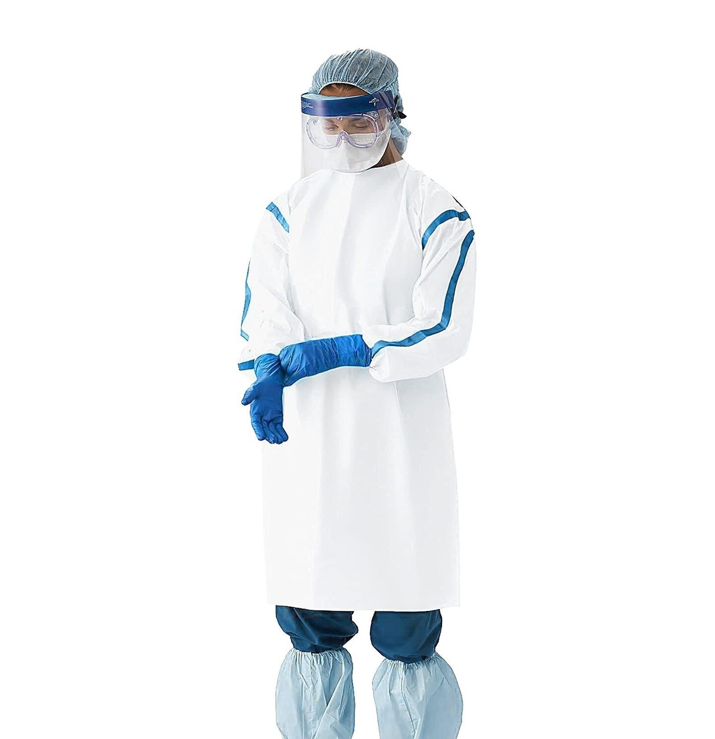 Disposable Isolation Gowns XX Large Pack of 5 White Disposable Gowns ...