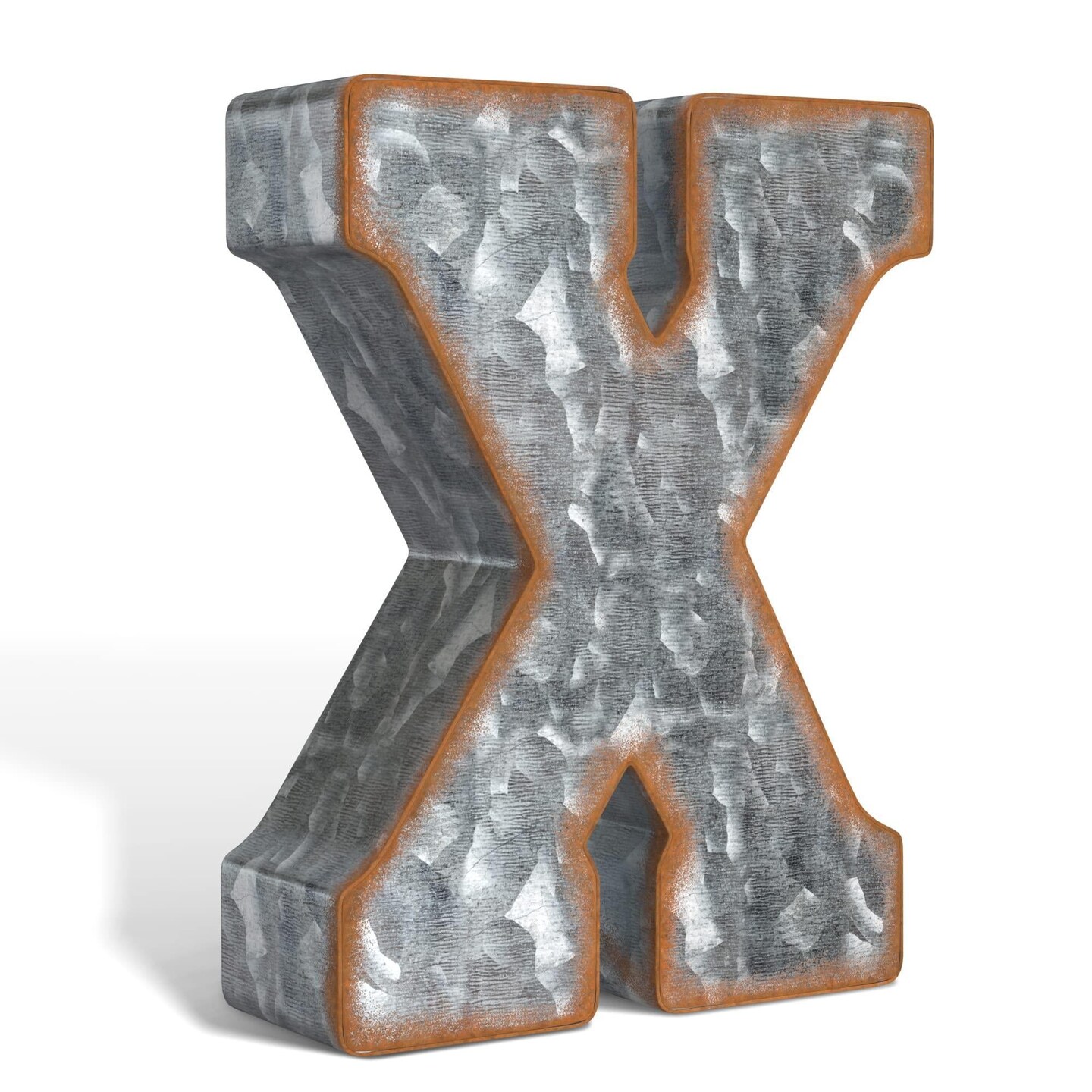Galvanized Metal Letters for Wall Decor 3D Letter X for Hanging or ...