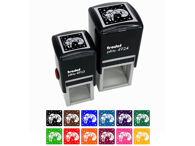 Fox Astronaut Floating in Space Self-Inking Rubber Stamp Ink Stamper ...