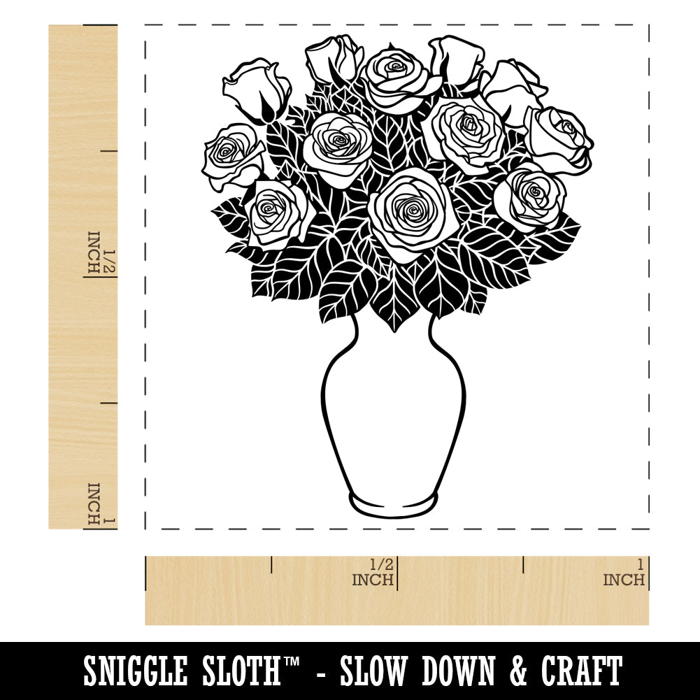 Bouquet of Roses Romantic Valentine's Day Anniversary Self-Inking ...