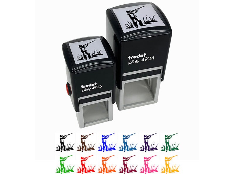 Duck Hunter with Hunting Rifle Self-Inking Rubber Stamp Ink Stamper ...
