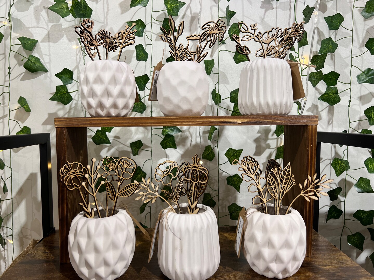 Wood Spring Flowers Dandelion Matte White Ceramic Vase Pot Rustic Boho ...