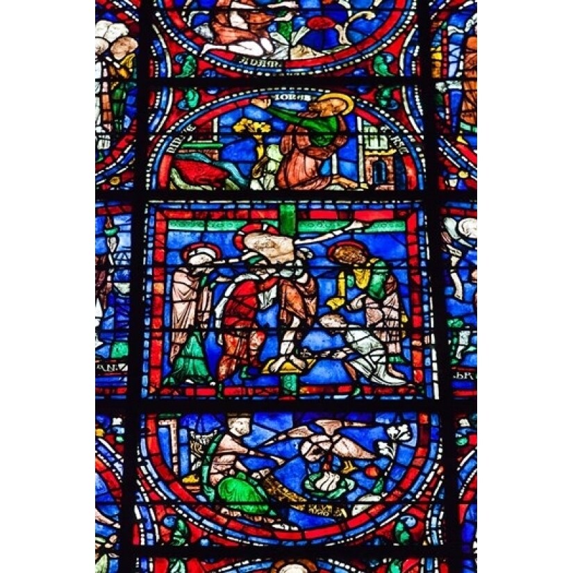 Stained Glass Window In Chartres Cathedral Poster Print By Walter ...
