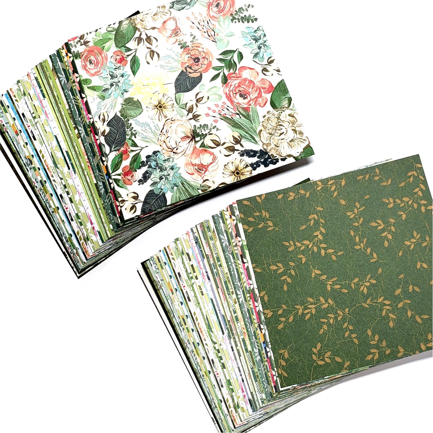 Green Pattern Printed Scrapbook Paper - Includes 30, 6” X 6” Sheets ...