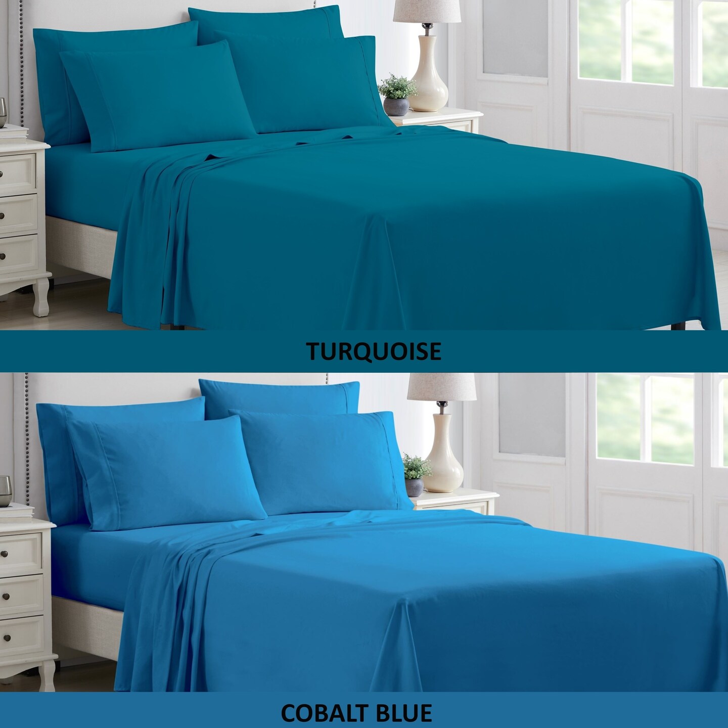 Kathy Ireland 6 Piece Microfiber Sheet Set Soft Breathable Queen King ...
