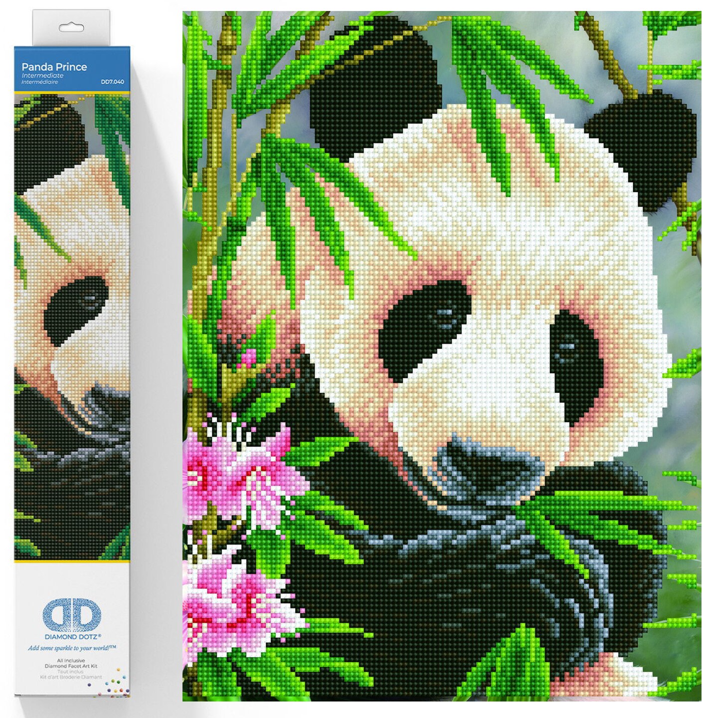 DIAMOND DOTZ ® - Panda Prince, Partial Drill, Round Dotz, Diamond ...