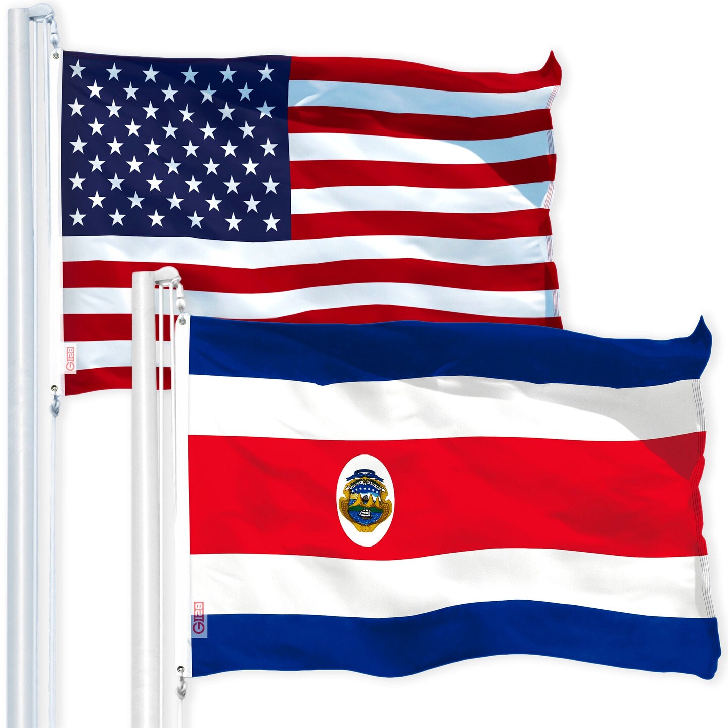 G128 Combo Pack: USA American Flag 3x5 Ft 150D Printed Stars & Costa ...