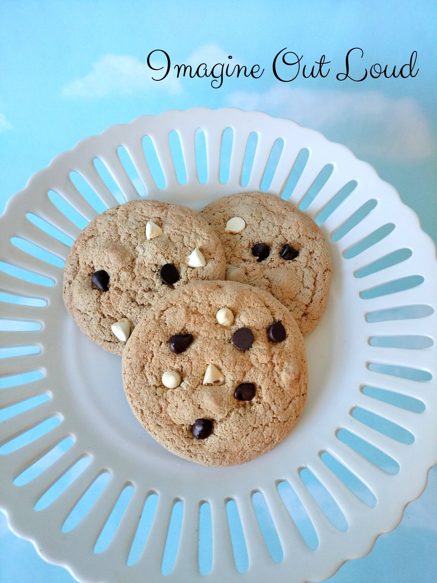 FAUX White and Milk Chocolate Chip Cookie Set Fake Food Prop Decoration ...