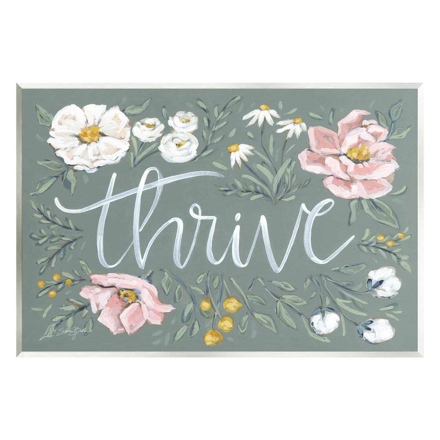 Stupell Industries Thrive Floral Border Wall Plaque Art | Michaels