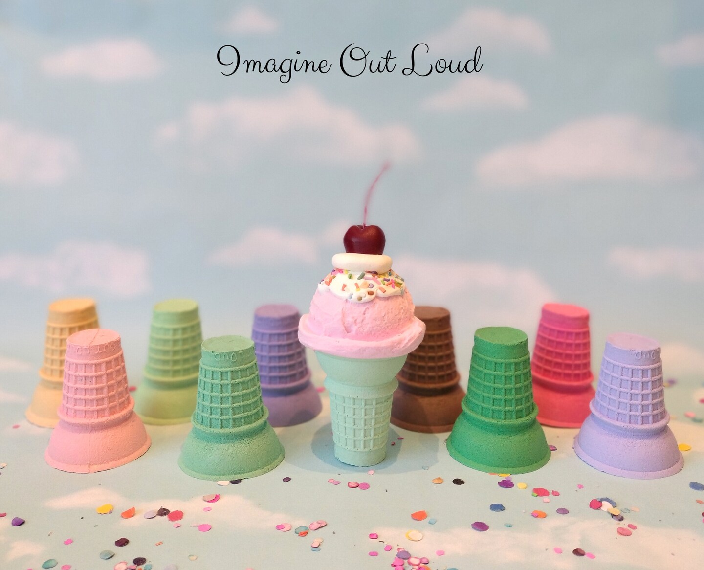 Fake Ice Cream CONE and COLOR CHOICE Pink White Chocolate Syrup and ...