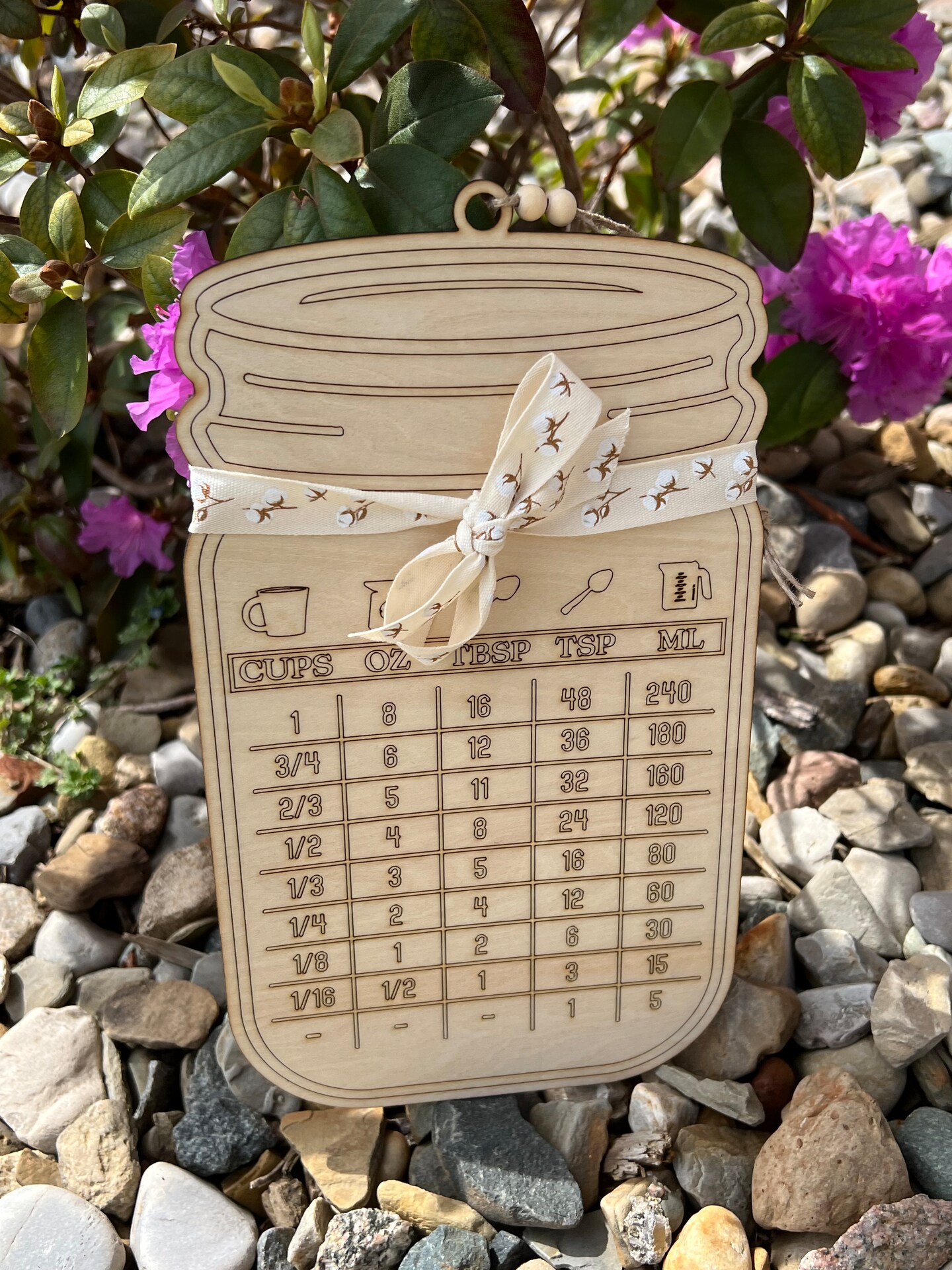 Kitchen Conversion Chart Wall Art Wood Personalized Custom Boho ...