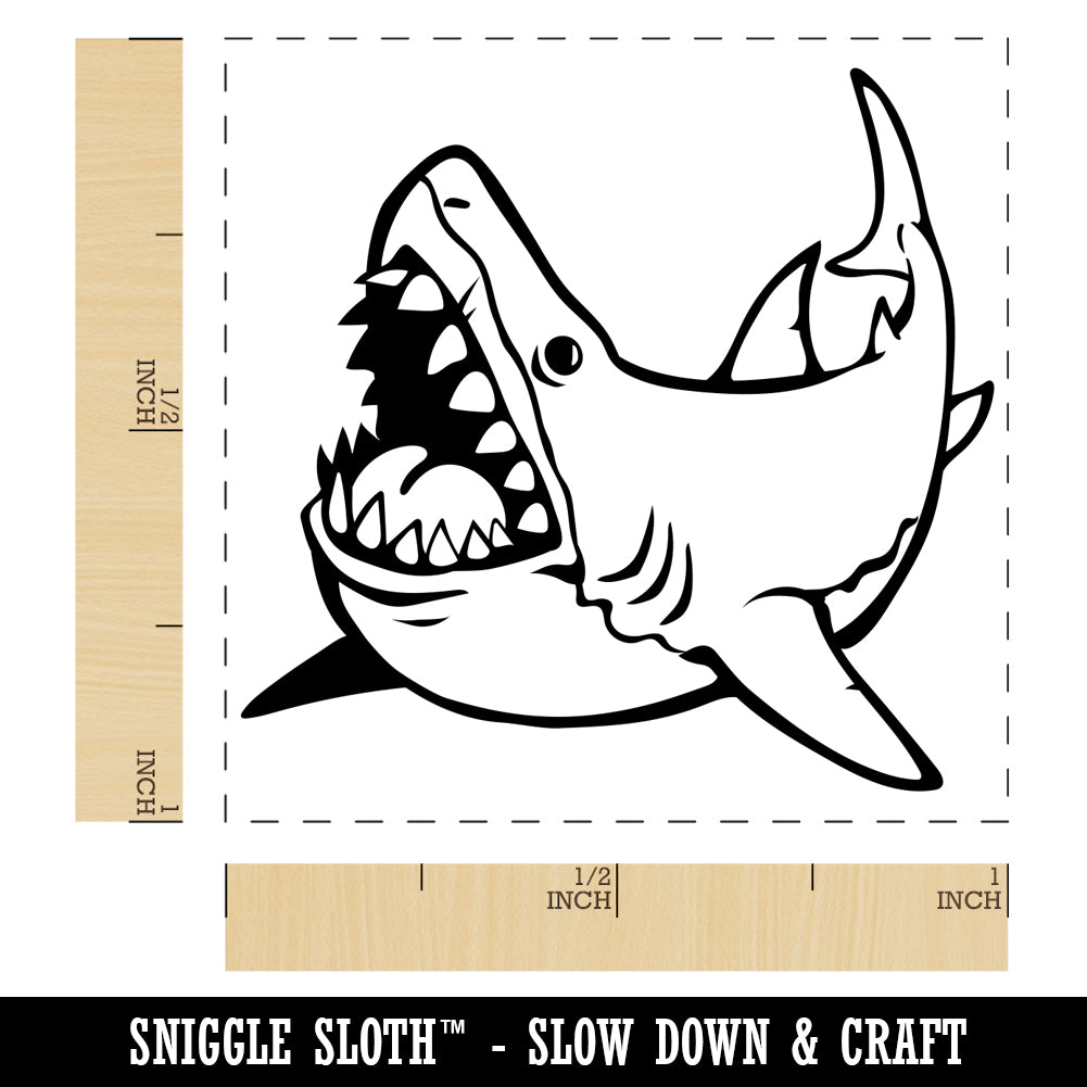 Toothy Great White Shark Self-Inking Rubber Stamp Ink Stamper | Michaels