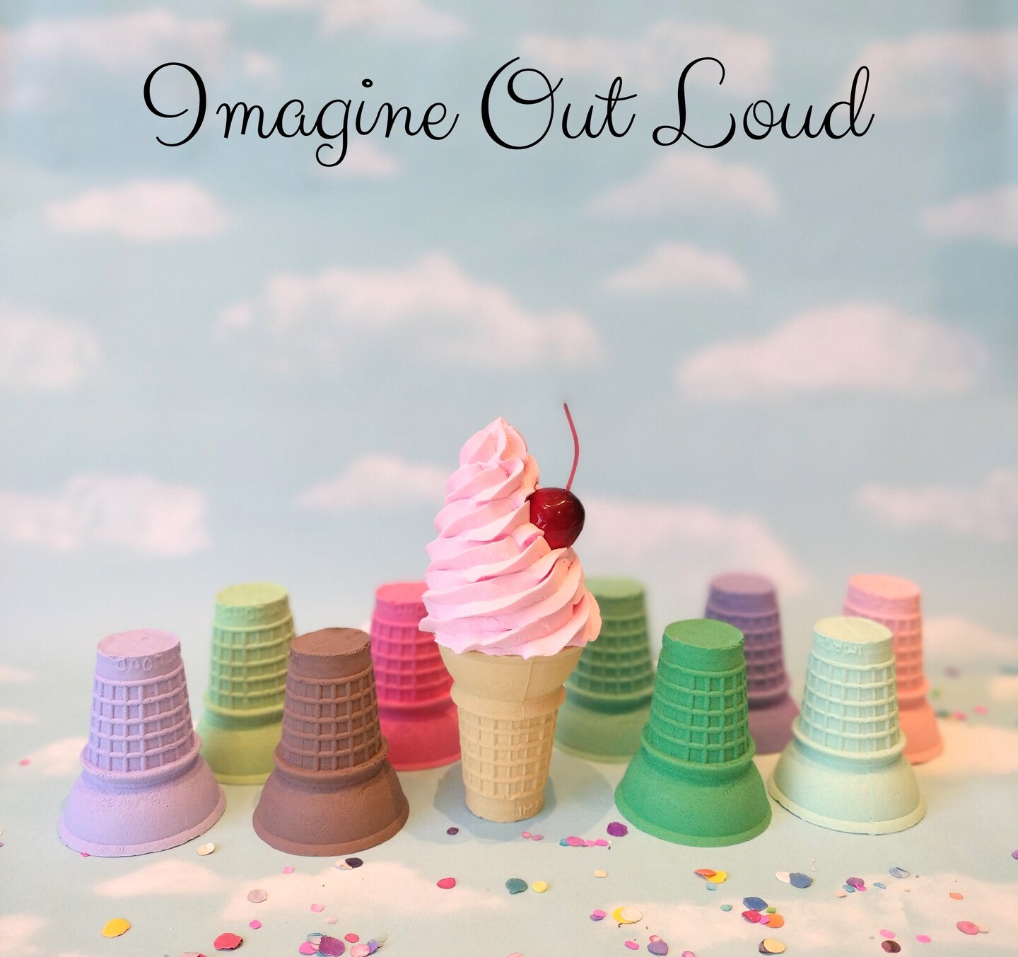 Fake Ice Cream CONE and COLOR CHOICE Soft Serve Cherry Pink Prop ...
