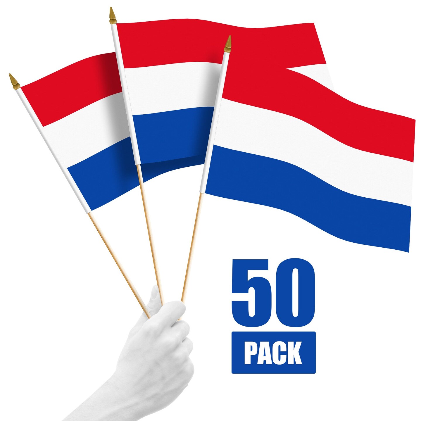 G128 50 Pack Handheld Netherlands Dutch Stick Flags | 12x18 In ...