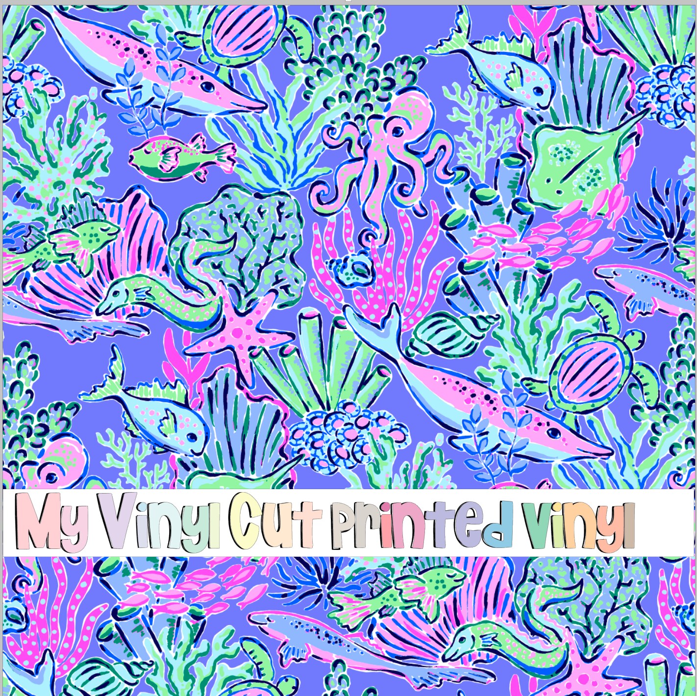 12 x 12 inch Sheet of Printed Vinyl or HTV in the Ocean Dreaming ...