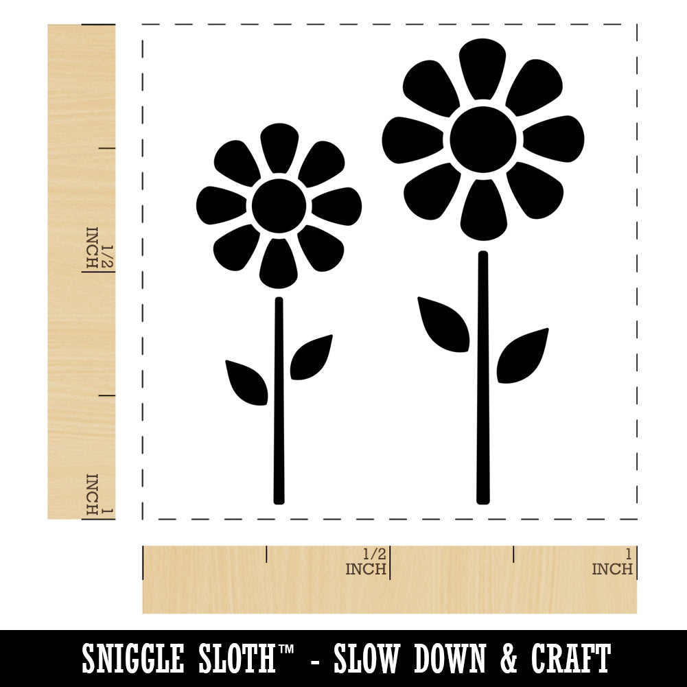 Daisy Flower Pair Self-Inking Rubber Stamp Ink Stamper | Michaels