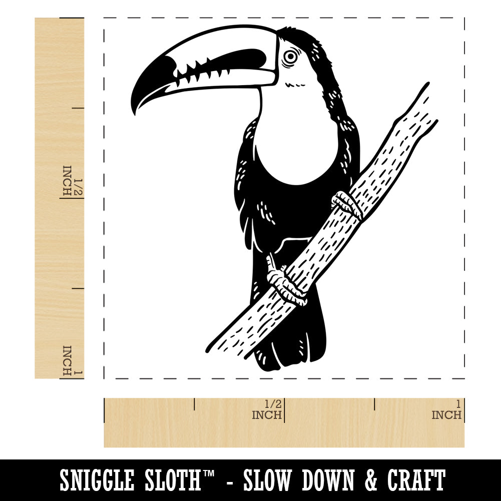 Keel-Billed Toucan on a Branch Self-Inking Rubber Stamp Ink Stamper ...