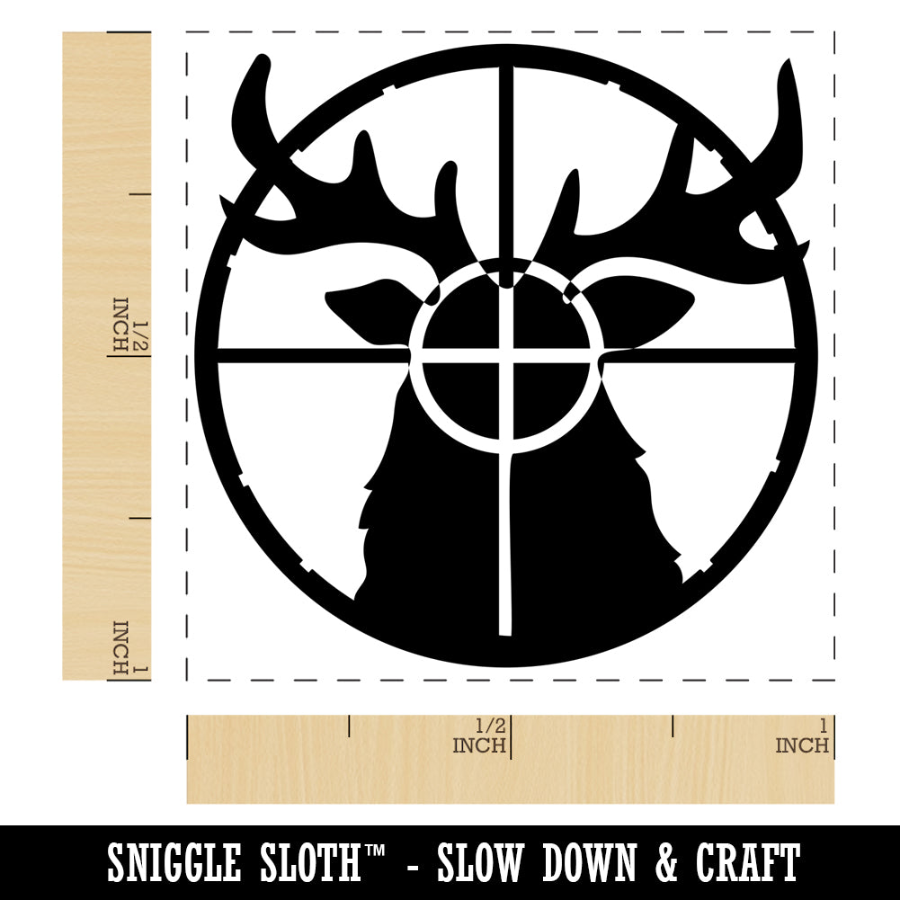 Hunting Hunter Deer in Crosshair Self-Inking Rubber Stamp Ink Stamper ...