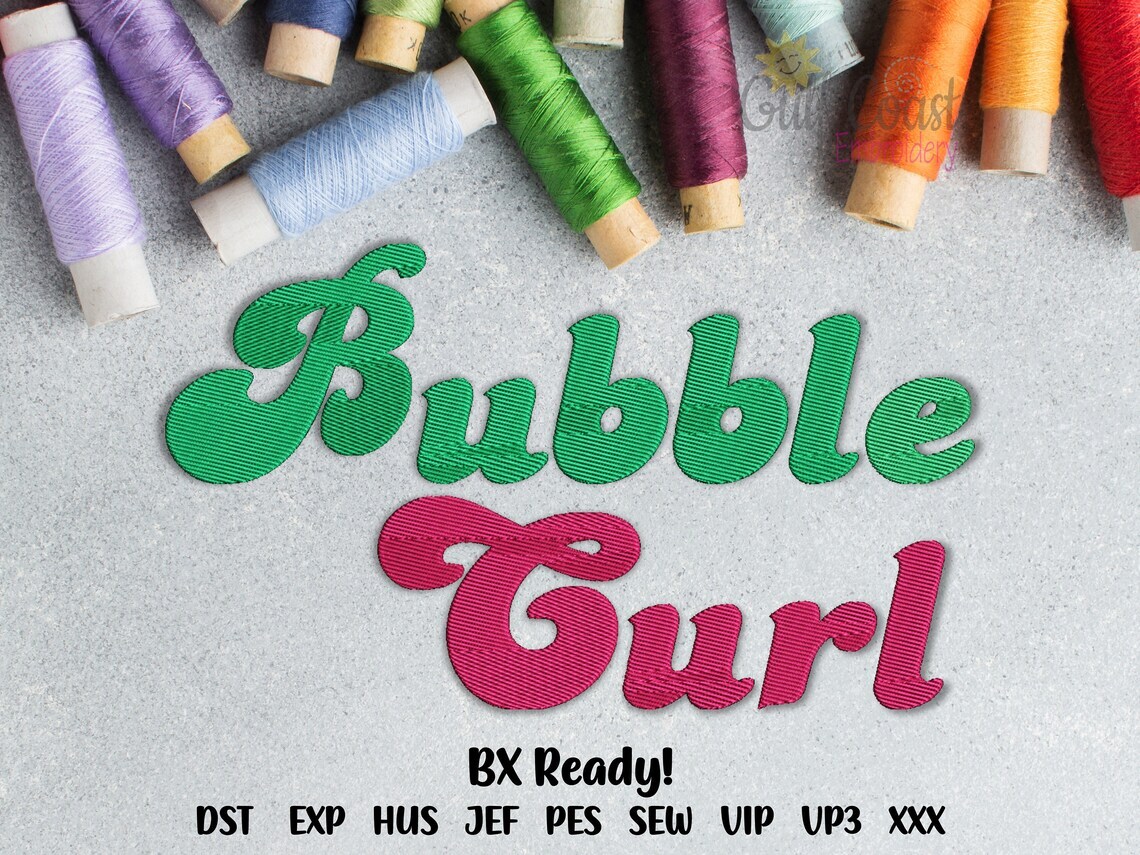 Embroidery Machine Font Monogram Alphabet - Bubble Curl Machine ...