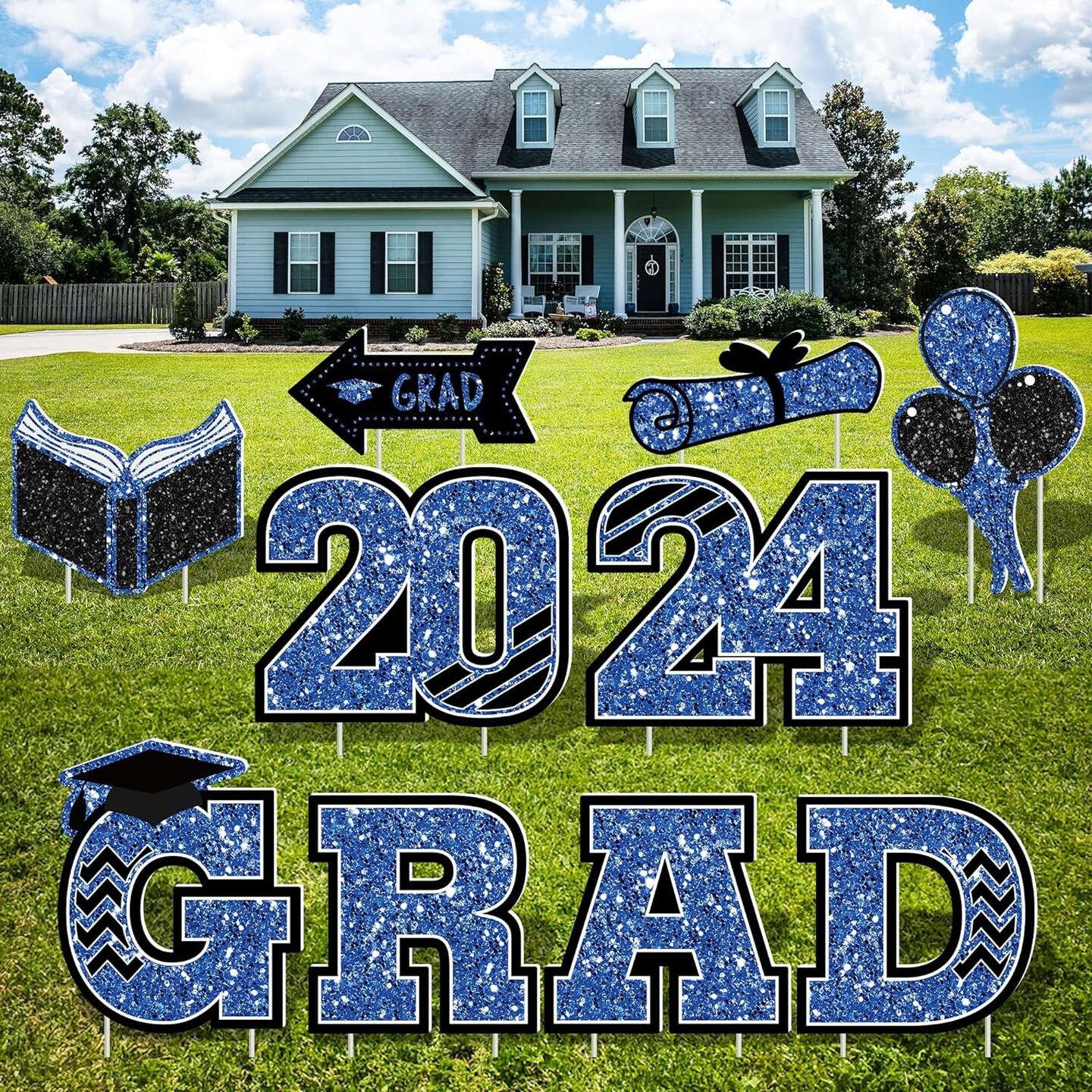 10 PCS 2024 Graduation Decorations, Large Congrats Grad 2024 Yard Signs ...