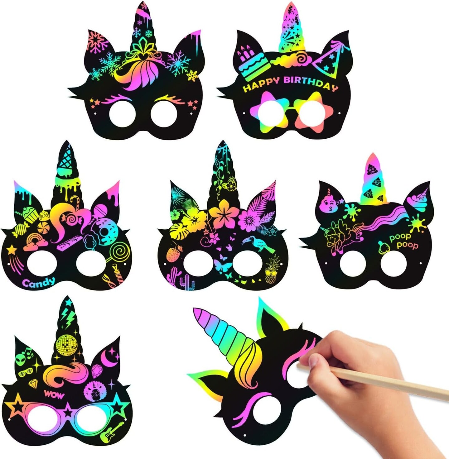 70Pcs Animal Scratch Bookmarks Scratch DIY Hang Tags Party Favors Theme ...