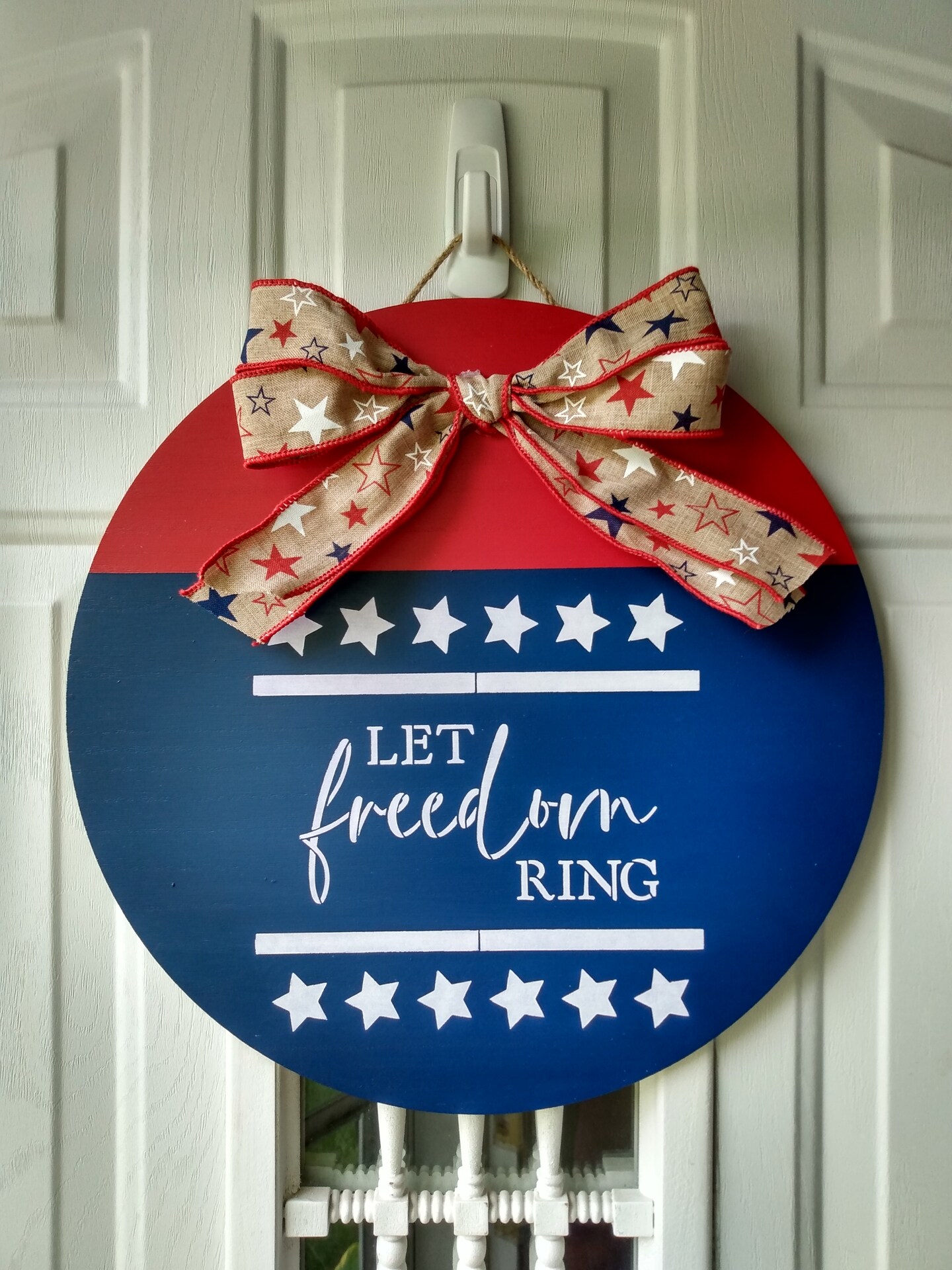 Fourth Of July Door Hanger, Let Freedom Ring Sign, Patriotic Decoration ...