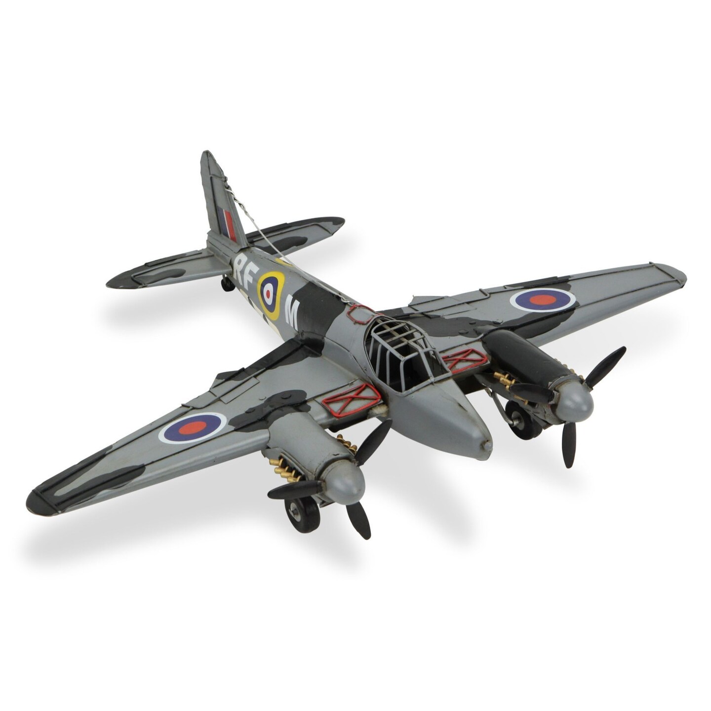 Contemporary Home Living 17" Gray and Black WWII British Havilland DH ...
