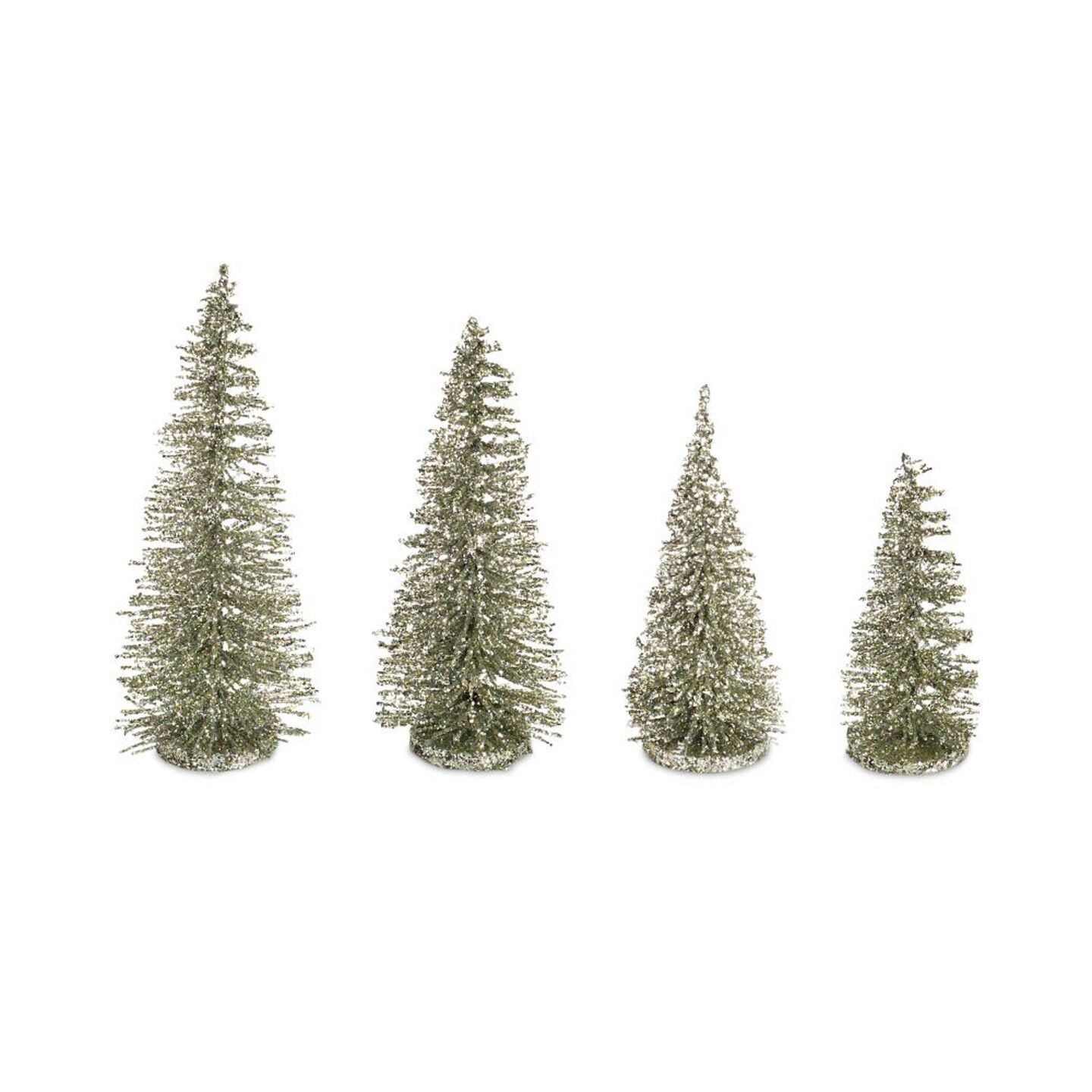Melrose Set of 16 Glittery Mini Artificial Christmas Tabletop Trees 7 ...