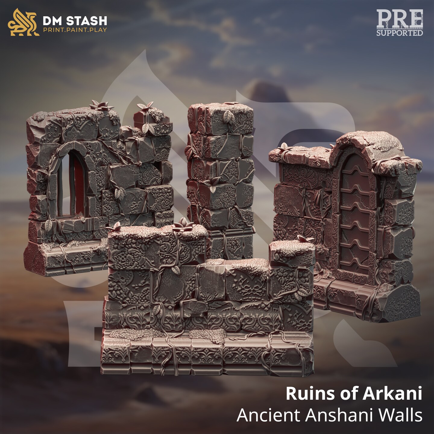 Ruined Arkani Walls - terrain pack from DM Stash's Orc Incursion set ...