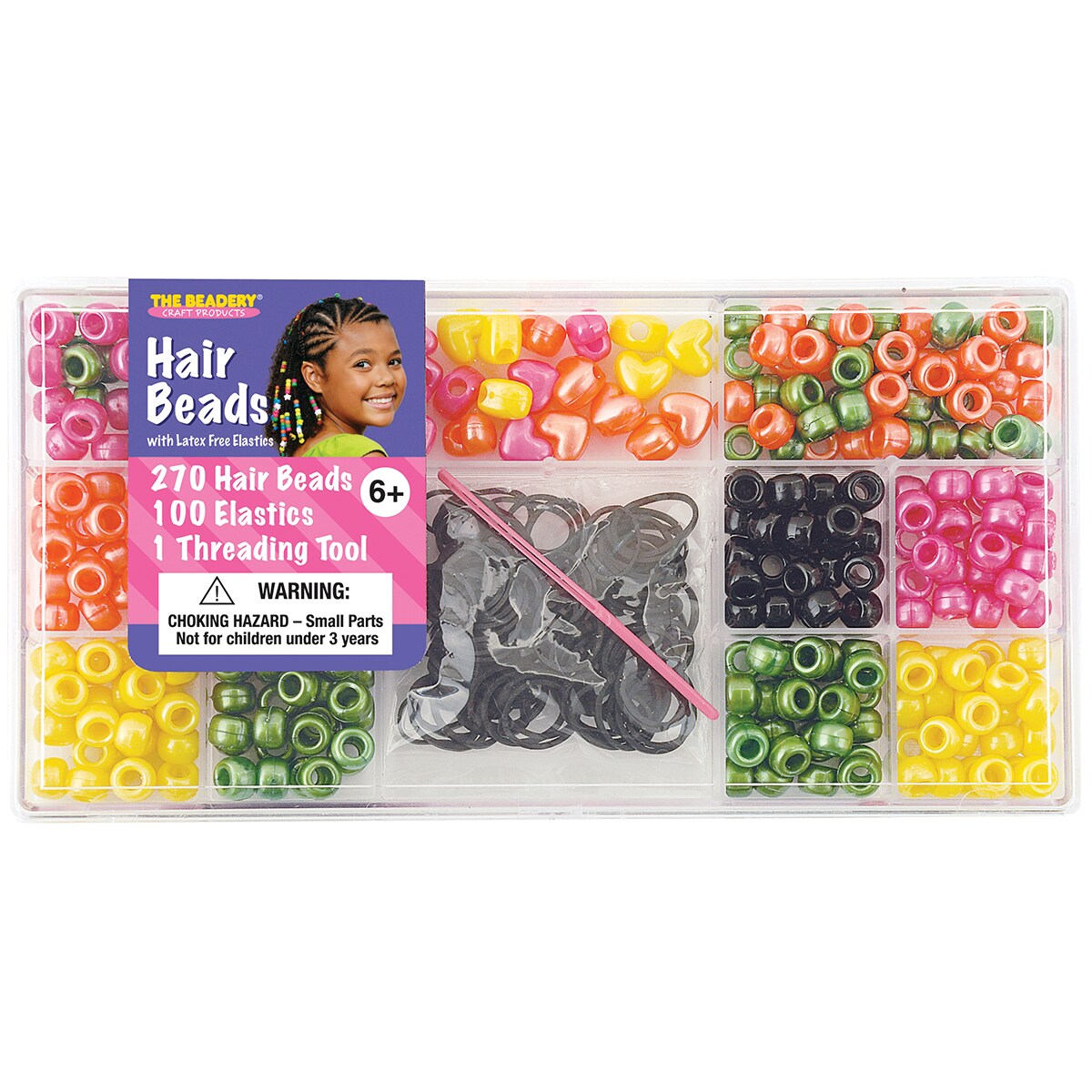 The Beadery Large Hair Bead Box Kit-Bright Pearl | Michaels