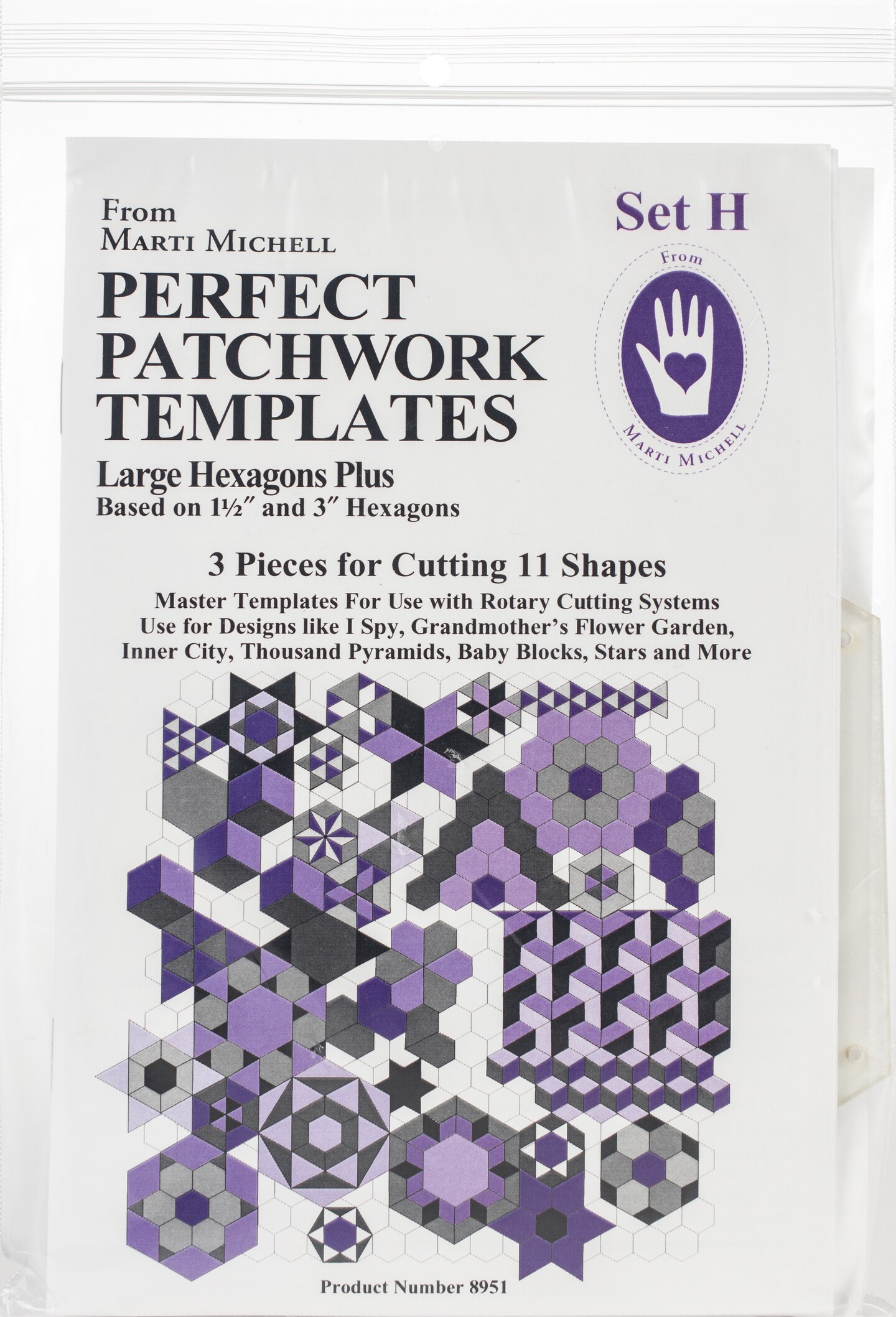 Marti Michell Perfect Patchwork Template-Set H - Large Hexagon Set 3/Pkg | Michaels