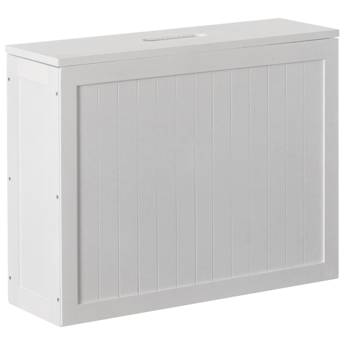 Wooden White Finish Storage Box with Cover, Small Storage Laundry ...
