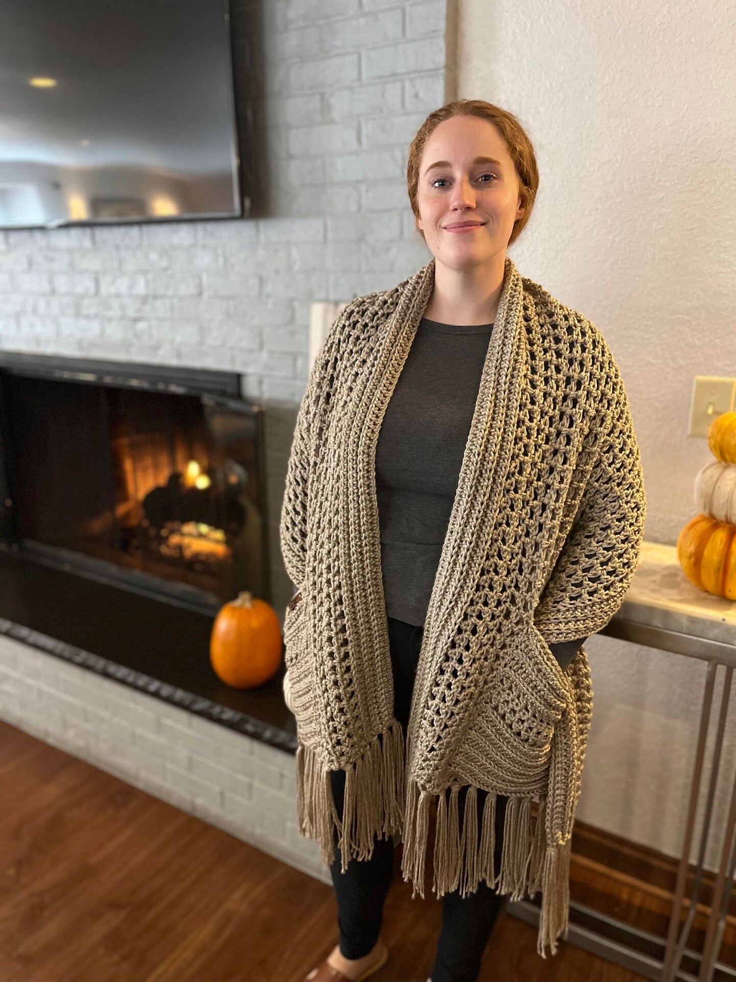 Perfect Pocket Shawl | Cardigan Shawl | Crochet Shawl | Crochet Sweater ...