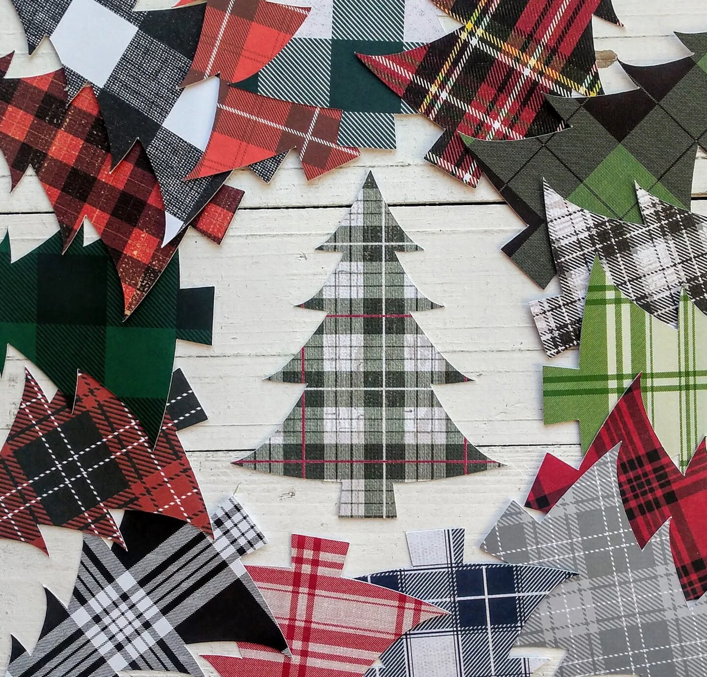 10 Lumberjack Tree Die Cuts, Woodland Trees Cutouts for Banners ...