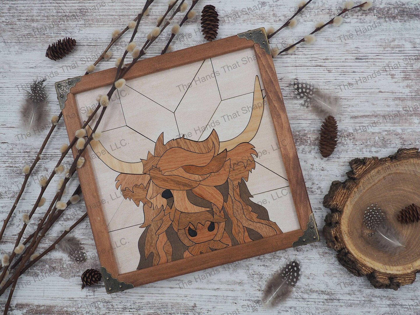 Highland Cow Wood Inlay Wall Art | MakerPlace by Michaels