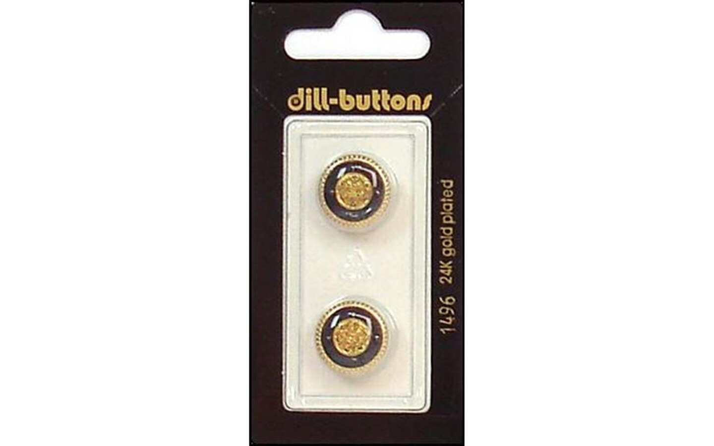 Dill Buttons 15mm 2pc Shank Enamel Navy/Gold | Michaels