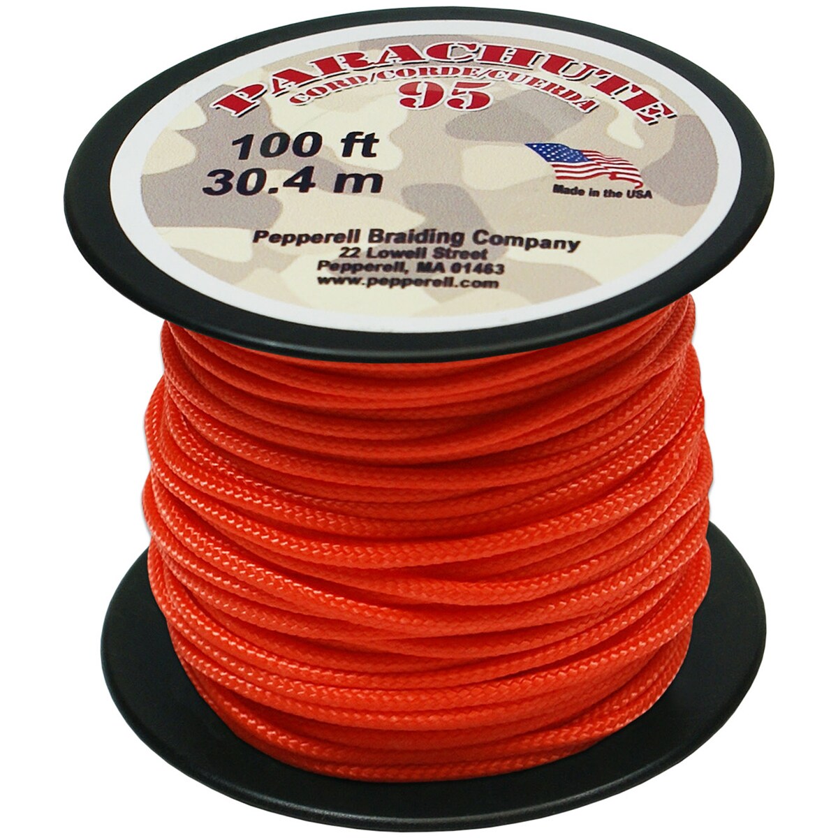 Pepperell Braiding Company Parachute Cord 1.9mmX100'-Neon Orange | Michaels